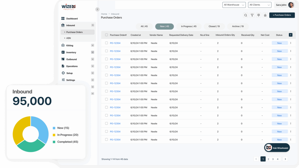 Smart Inbound & Inventory Management - WizeFulfill